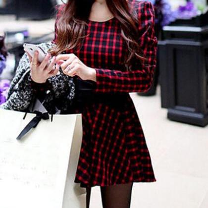 Sweet Cute Plaid Bow Princess Dress #we32106po on Luulla