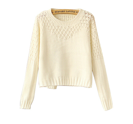 Sweet Round Neck Knit Sweater #df102023hk on Luulla