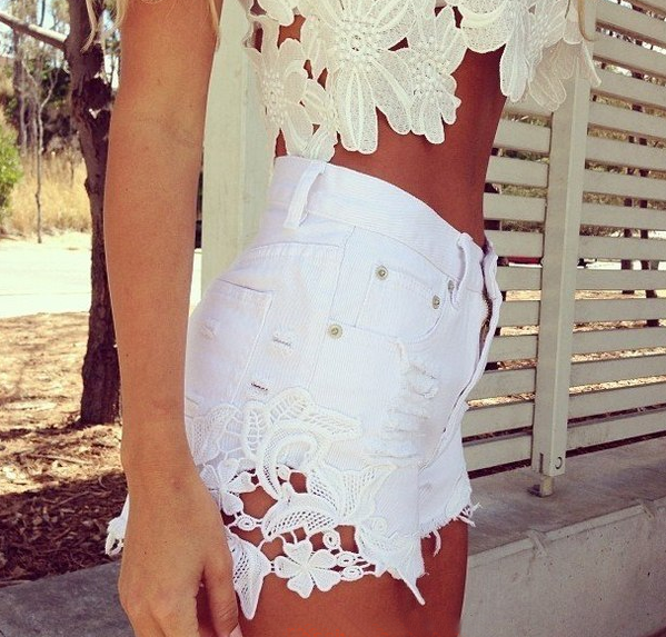 Women Lace Shorts WE41906PO on Luulla