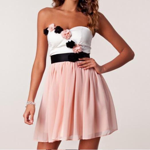 Cute Princess Three-dimensional Flower Wrapped Chest Tube Top Chiffon ...