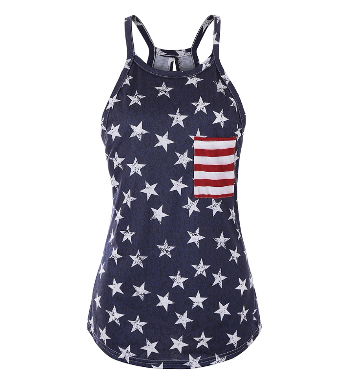 Sleeveless Printed Bow Vest T-shirt on Luulla