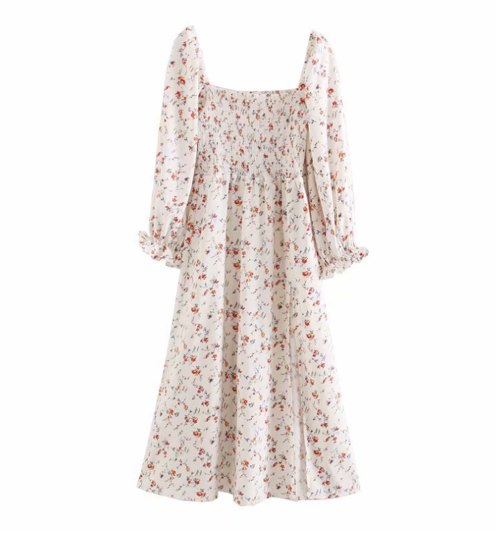 Vintage Floral Chiffon Ruffle Dress on Luulla