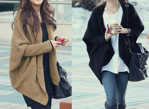 Loose Bat Sleeve Knit Cardigan Sweater Coat #df102025hk on Luulla